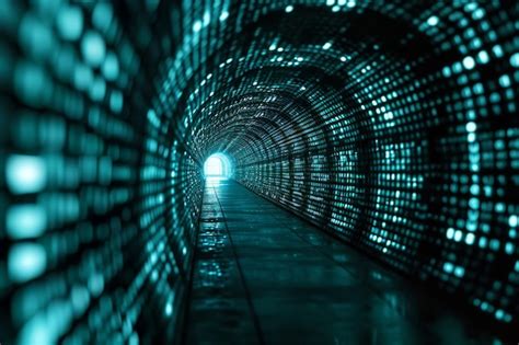 Premium Photo Infinite Tunnel Of Binary Code Representing Matrix Ai