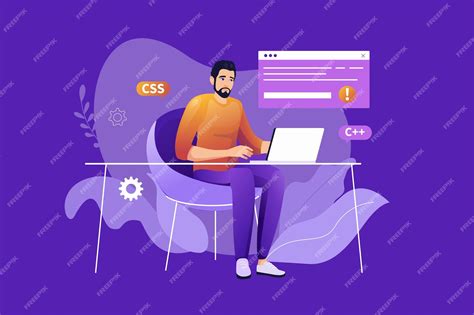 Premium Vector Programming Software Concept With People Scene Vector Illustration