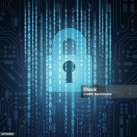 회로 기판 배경에 매트릭스 바이너리가 있는 닫힌 자물쇠 0에 대한 스톡 벡터 아트 및 기타 이미지 0 0명 가상현실 Istock