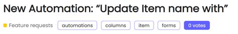 New Automation Update Item Name With Feature Requests Monday