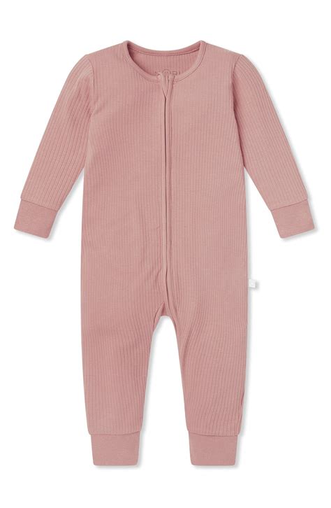 Mori Clever Zip Fitted One Piece Pajamas Rose Editorialist
