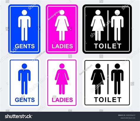 Toilet Sign Printable Public Signage Restroom Stock Vector Royalty