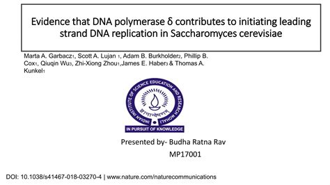 Role Of Dna Polymerase Delta Pptx