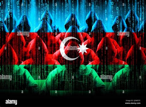 anonymous hooded hackers flag of azerbaijan binary code cyber