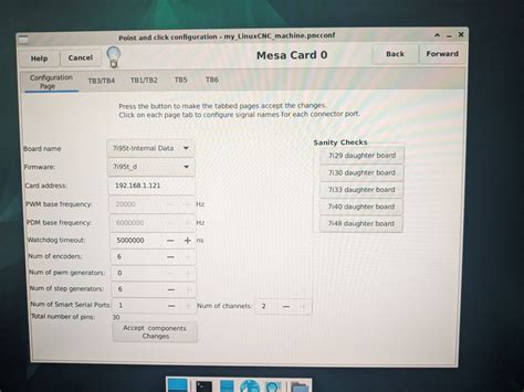 Mesa I T And THCAD Pncconf Screen LinuxCNC