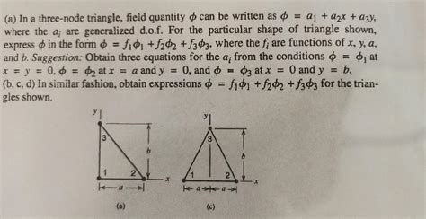 Solved A In A Three Node Triangle Field Quantity ϕ Can Be