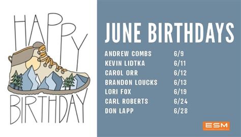 June Birthdays Esm