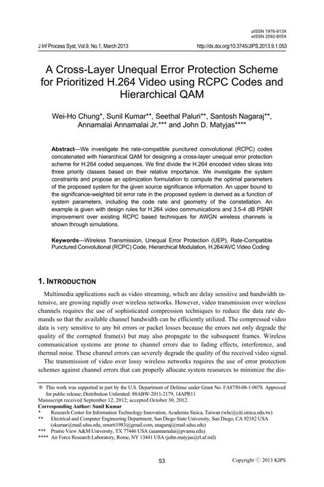 Pdf A Cross Layer Unequal Error Protection Scheme For Prioritized H
