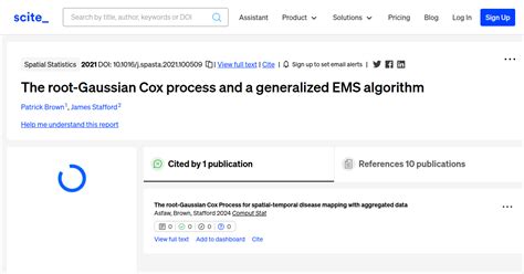 Citation Report The Root Gaussian Cox Process And A Generalized Ems Algorithm