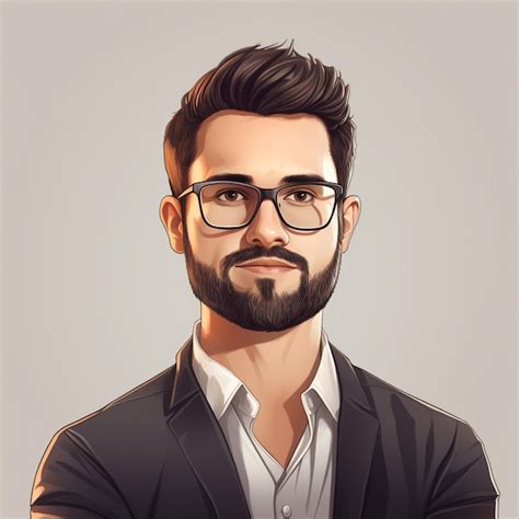 Premium Photo A Young Hipster Man With Spects