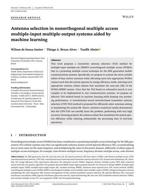 Antenna Selection In Nonorthogonal Multiple Access Multiple‐input