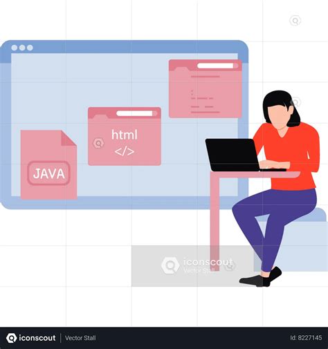 Best Lady Is Doing Coding Illustration Download In Png And Vector Format