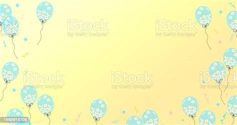 데이지와 색종이로 가득 찬 풍선이 있는 파스텔 노란색 배경 광고 웹 파티 휴일 생일 프로모션 카드 포스터 초대장 및 텍스트 공간을위한 템플릿입니다 풍선에 대한 스톡 벡터