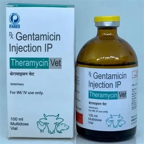 Parex Gentamicin Injection Ip Vet 100 Ml Multidose Vial At ₹ 100vial