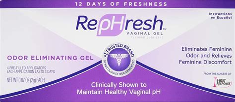 Rephresh Vaginal Gel 007oz With 4 Pre Filled Applicators Ph Balance Support Buy Now With