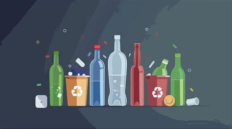 Ecofriendly Flat Banner With Glass Recycling And Garbage Elements Premium Ai Generated Vector