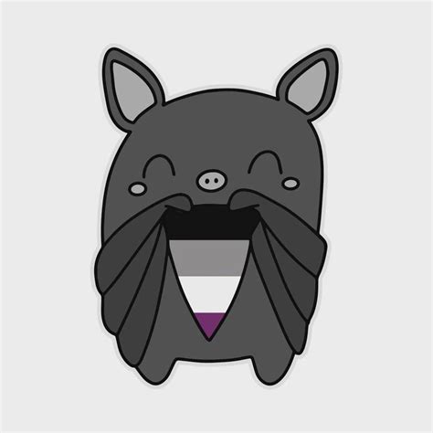 Bat Asexual Blackgraywhitepurple Sticker