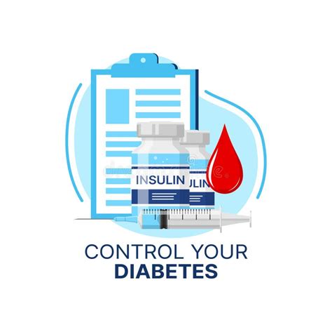 Diabetes Control Icon Insulin Injections Syringe Stock Illustration