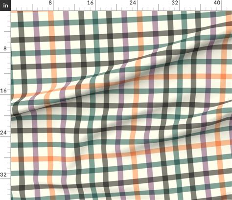 Retro Halloween Gender Neutral Plaid Large Fabric Spoonflower