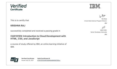 Krishna Raj On Linkedin I Completed Cloud Development With Htmlcss