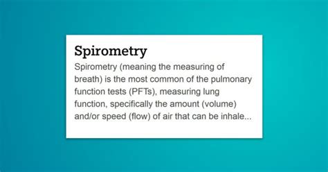 Spirometry Meaning The Measuring Of Breath Is The Most Common Of The Pulmonary Function Tests