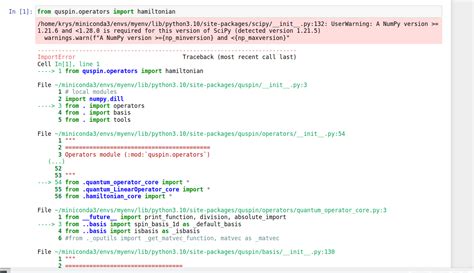 Default Versions Of Scipy Numba And Numpy That Comes With Quspin 037