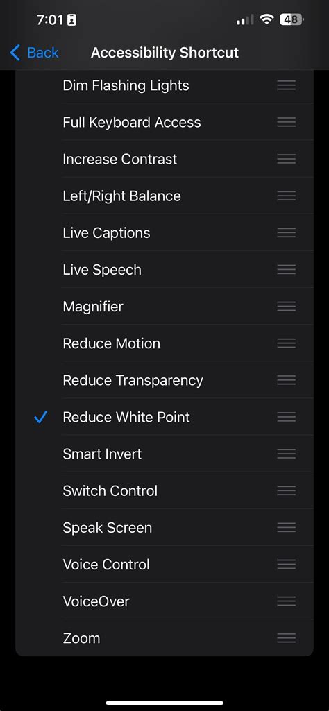 Ios Tip For Reading In Dark Room Use Reduce White Points To Better Control Bright White Text