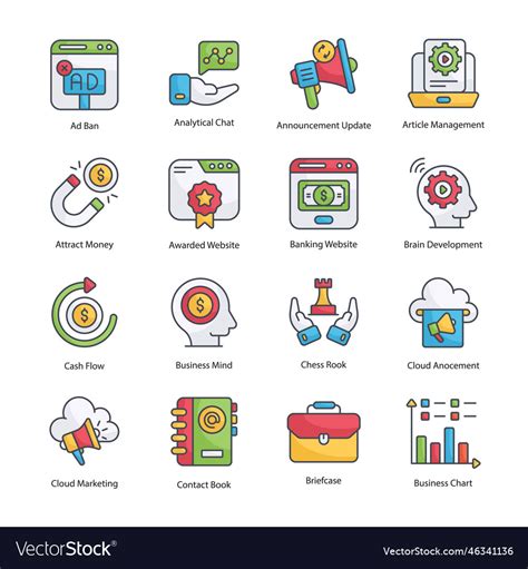 Digital Marketing Fill Outline Icon Design Vector Image