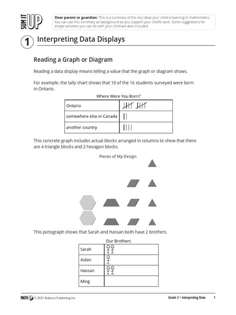 Interpreting Data Pdf Chart Data