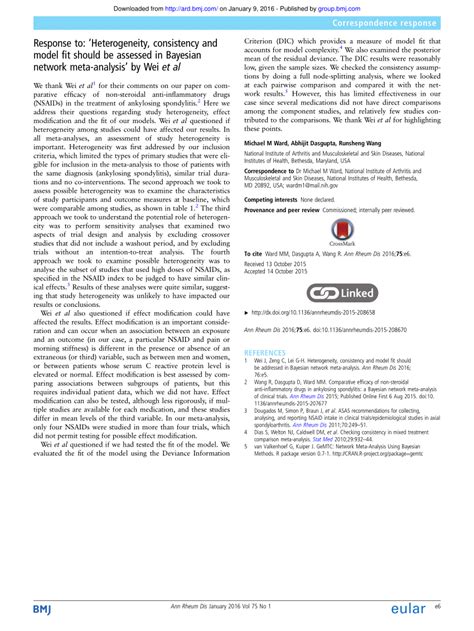 Pdf Response To ‘heterogeneity Consistency And Model Fit Should Be Assessed In Bayesian