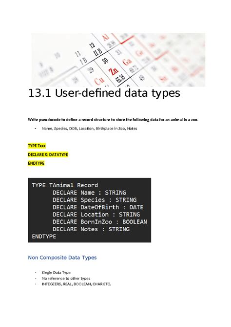 131 User Defined Data Types 13 User Defined Data Types Write