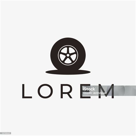 심플한 픽토그램 타이어 카 오토바이 차고 기어 로고 디자인 아이디어 개념에 대한 스톡 벡터 아트 및 기타 이미지 개념 개념과 주제 고무 Istock