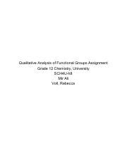 Qualitative Analysis Of Functional Groups Assignment Pdf Qualitative Analysis Of Functional
