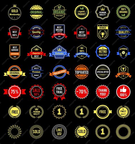 다양한 배지 및 라벨 무료 벡터