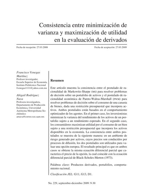 Pdf Consistency Between Minimization Of Variance And Maximization Of Utility In Pricing