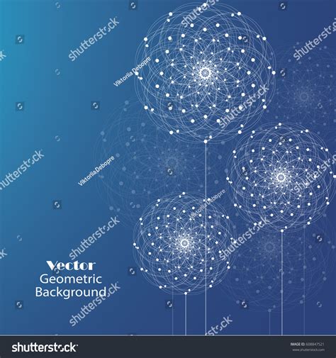 Abstract Geometric Background Connected Lines Dots Stock Vector Royalty Free 608847521