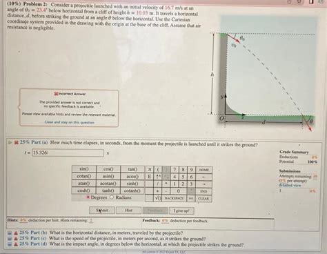 Solved 10 Problem 2 Consider A Projectile Launched With Chegg Com
