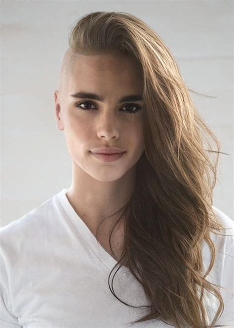 Half Bald Head In 2024 Half Shaved Hair Shaved Side Hairstyles Half