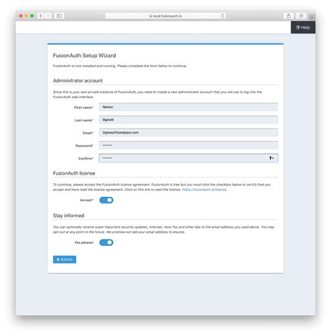 Using The Fusionauth Setup Wizard