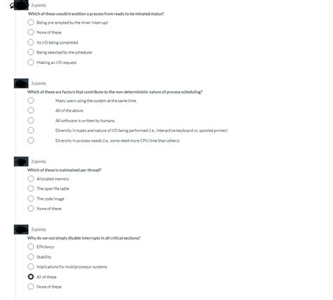Solved Which Of These Would Transition A Process From Ready