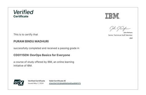 Puram Bindu Madhuri On Linkedin Im Happy To Share That Ive Obtained A New Certification Edx