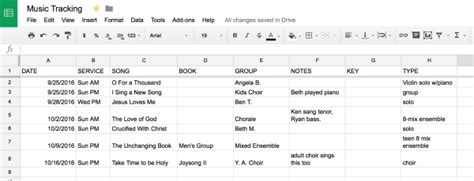 How To Set Up A Multi Tabbed Music Tracking Spreadsheet With Examples