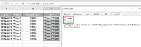 hide excel formulas and lock cells to avoid editing