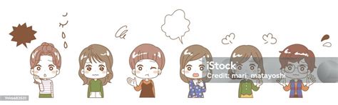 Illustrations Of Various Women Negative Expressions Stock Illustration