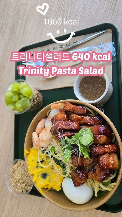209 일차 171cm 79kg 그리너 트리니티 파스타 샐러드 L사이즈 🥗 레몬엔초비드레싱 단호박무스 지방 데친 새우 단백질 토핑 추가 미니 그릭요거트 찹쌀호떡