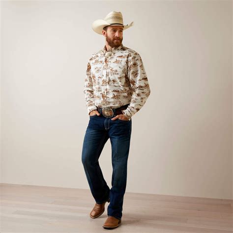 Wrinkle Resist Paniolo Western Aloha Stretch Classic Fit Shirt Ariat
