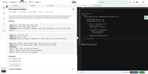 Gfg160 Anagramgrouping Hashmap Sortingstrings Dsa Cpp Sri