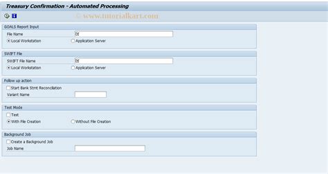 Fmfgautotc Sap Tcode Treasury Confirmation Automated