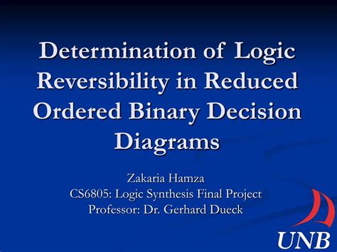 Ppt Determination Of Logic Reversibility In Reduced Ordered Binary