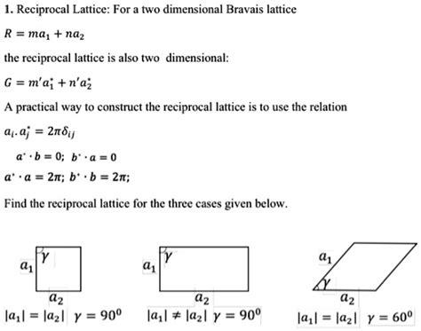 solved reciprocal lattice for a two dimensional bravais lattice r